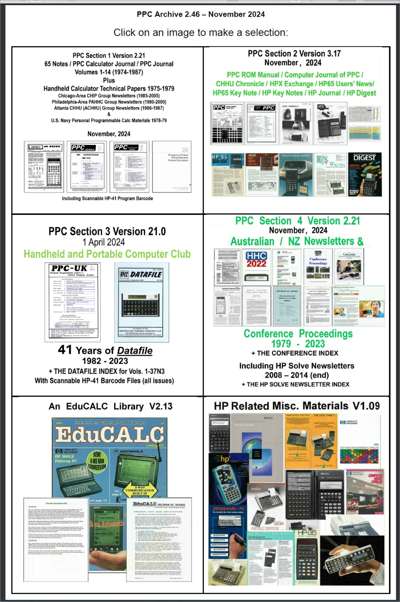 The PPC Calculator Archive